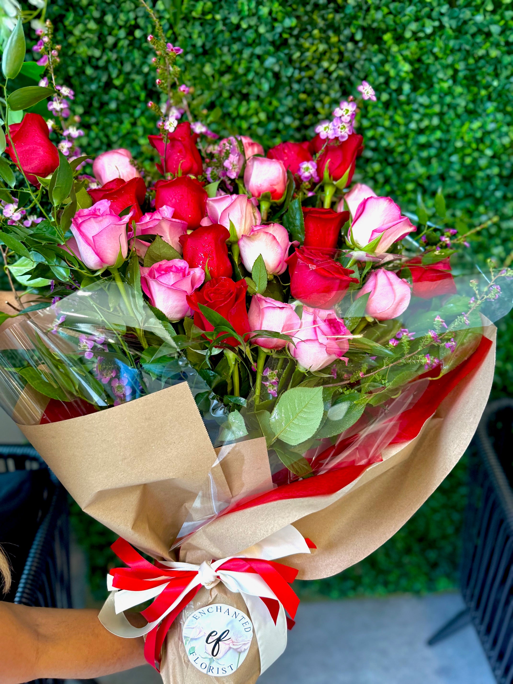 Wrapped Rose Bouquet – Enchanted Florist